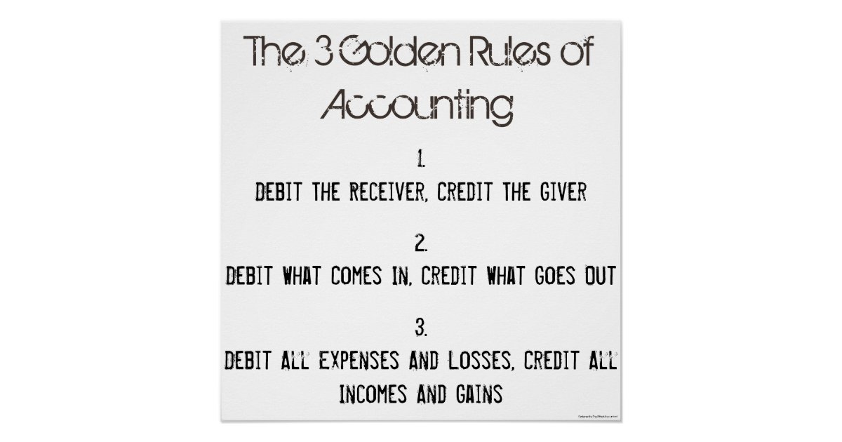 "The 3 Golden Rules of Accounting" Poster | Zazzle