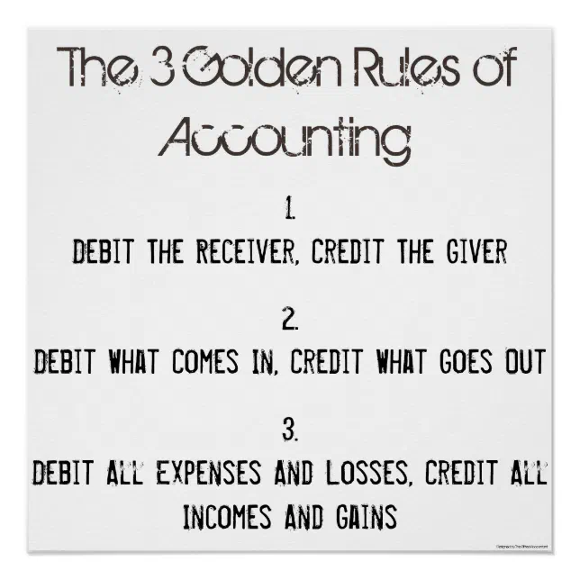"The 3 Golden Rules of Accounting" Poster | Zazzle