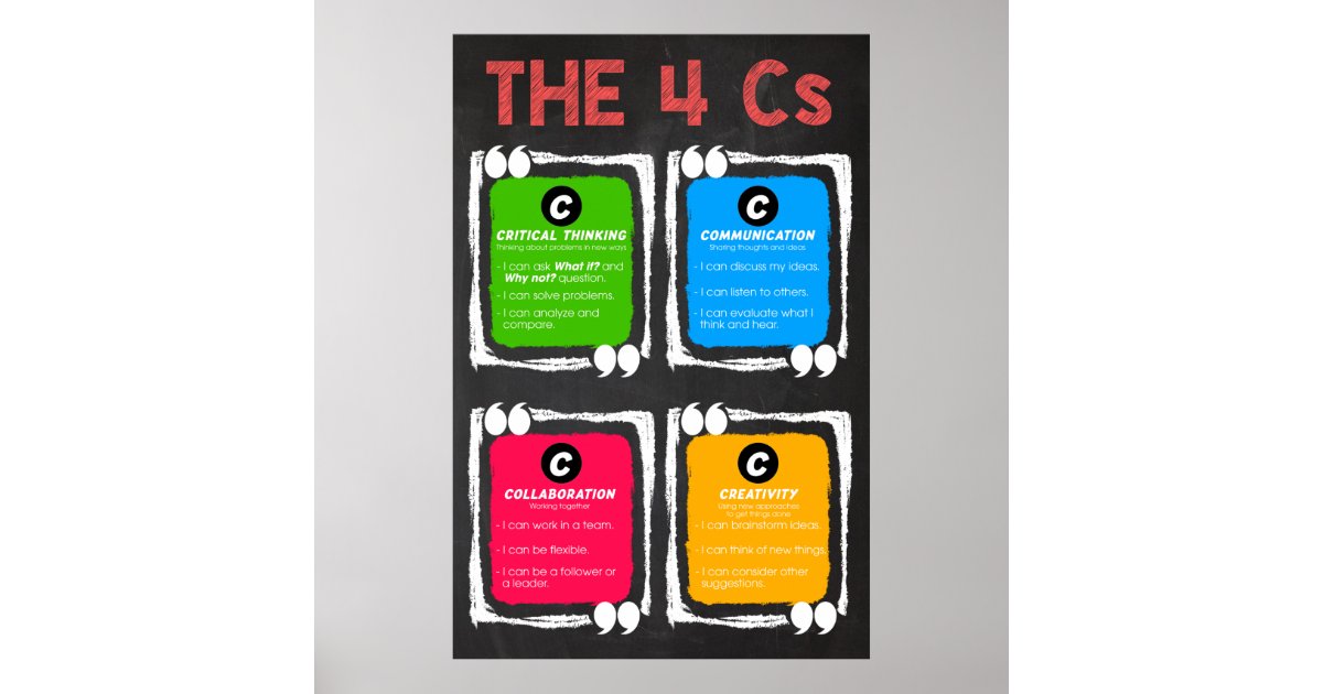 The 4Cs Critical Thinking Poster | Zazzle