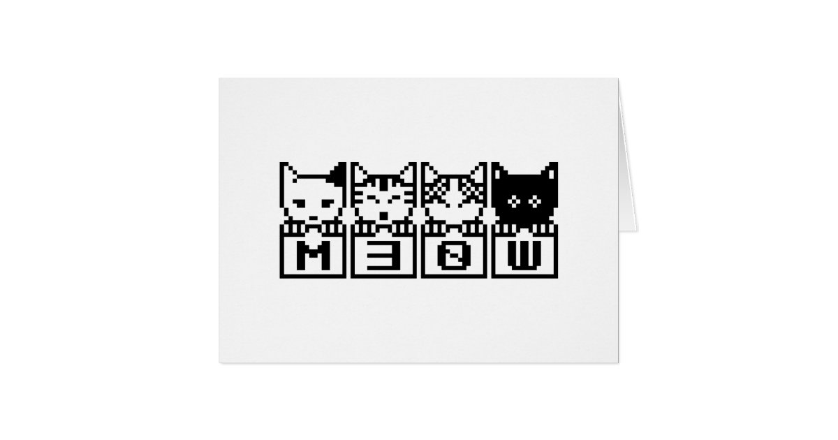 THE 8-BIT CATS M30W CARD | Zazzle