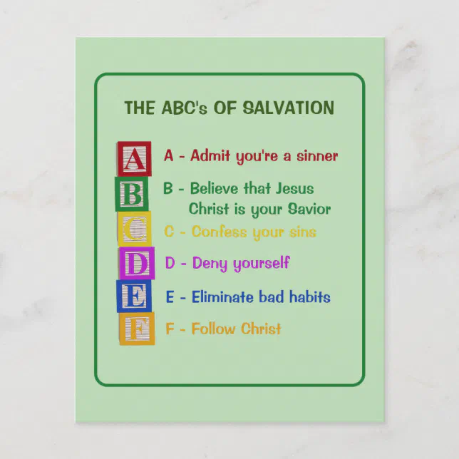 The ABC's of Salvation | Zazzle