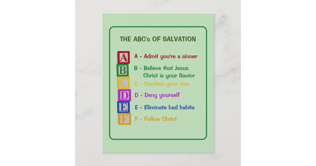 The ABC's of Salvation | Zazzle