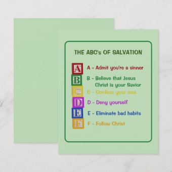 The ABC's of Salvation | Zazzle