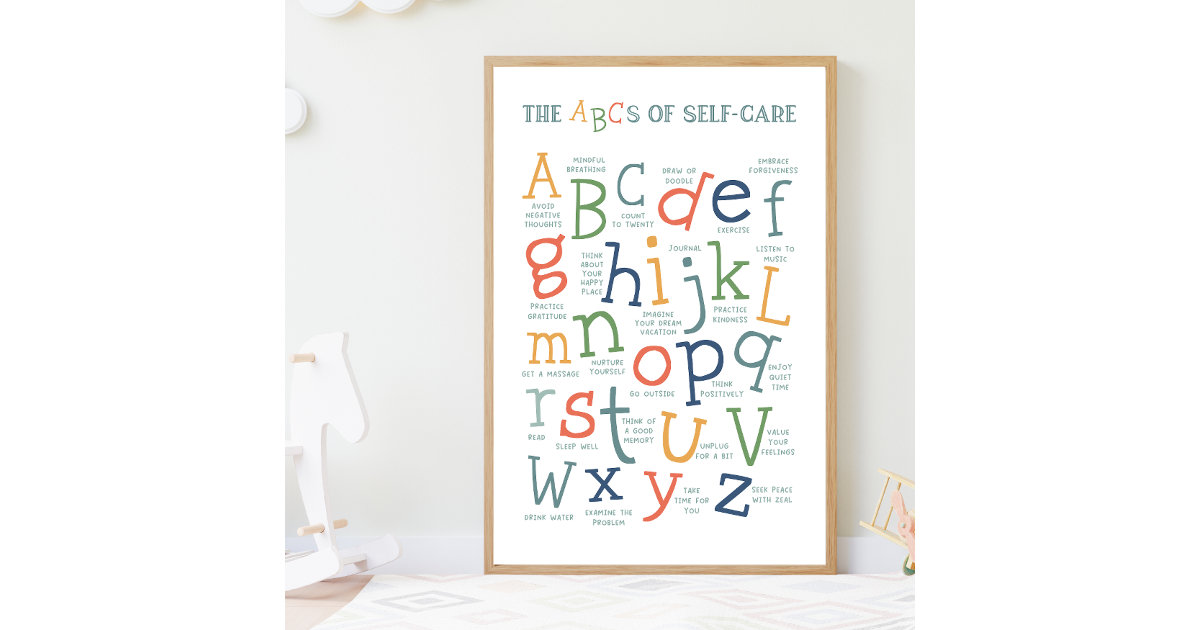 The ABCs of Self Care Social Emotional Learning Poster | Zazzle