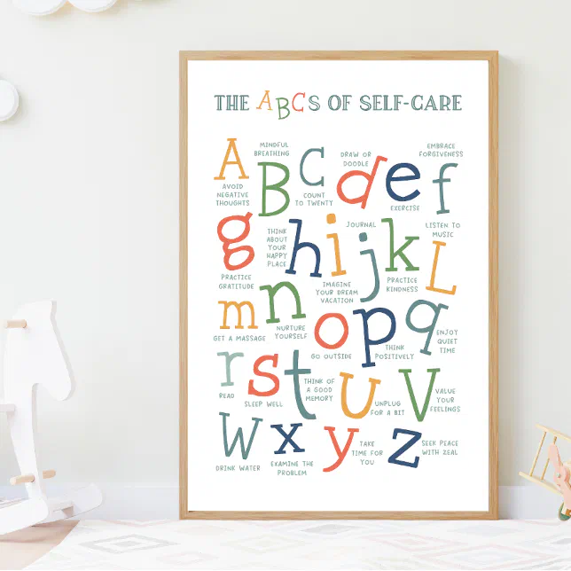 The ABCs of Self Care Social Emotional Learning Poster | Zazzle