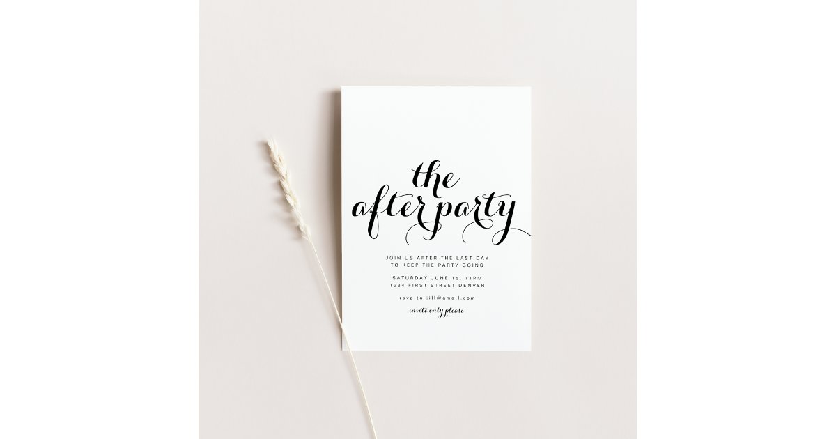 The After Party Wedding Late Night Invitation | Zazzle