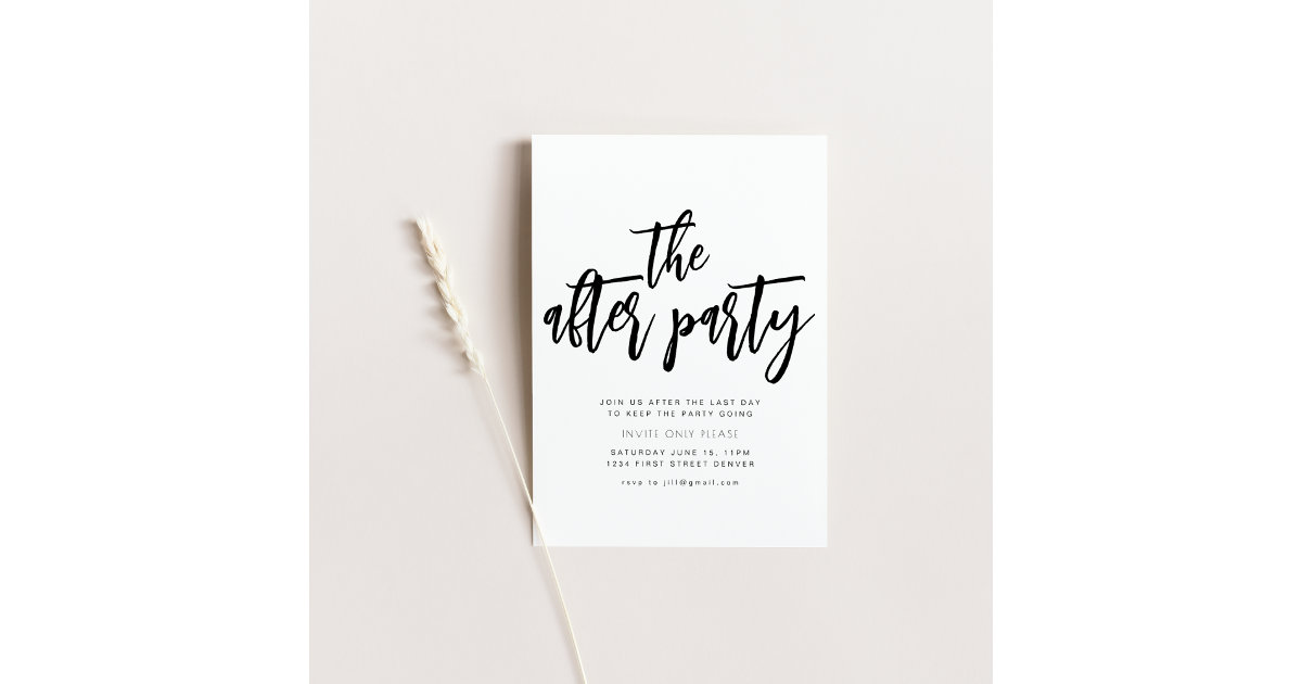 The After Party Wedding Party Invitation | Zazzle