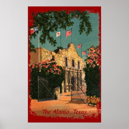 The Alamo Vintage Texas Poster | Zazzle