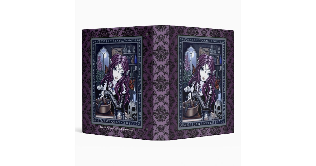"The Alchemist" Gothic Magical Fairy Art Binder | Zazzle