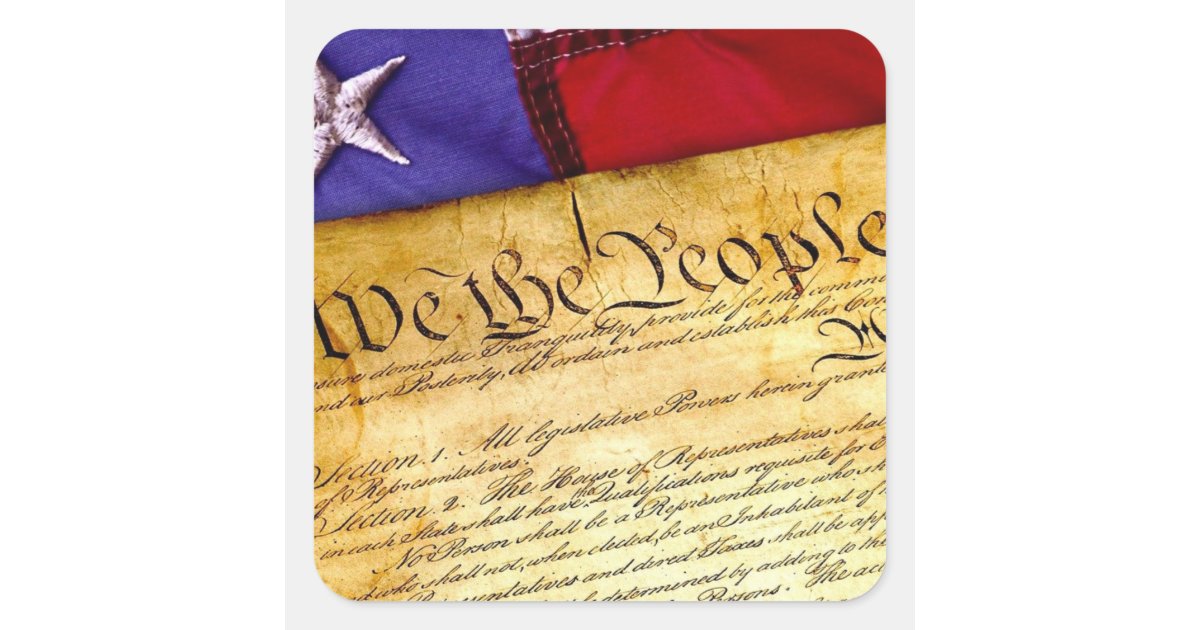 The American Constitution Square Sticker | Zazzle