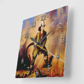 The American Fireman Victorian Firefighter Style 1 Square Wall Clock ...