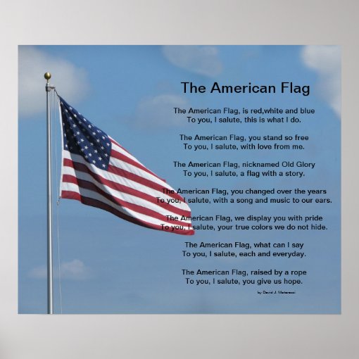 The American Flag Poem Poster | Zazzle
