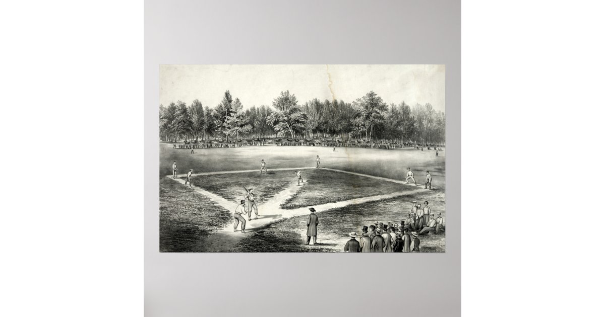 The American National Game of Baseball - 1866 Poster | Zazzle