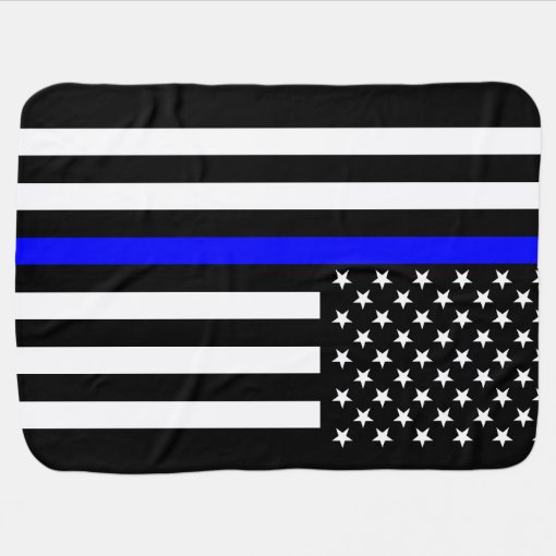 The American Thin Blue Line Symbol Swaddle Blanket | Zazzle
