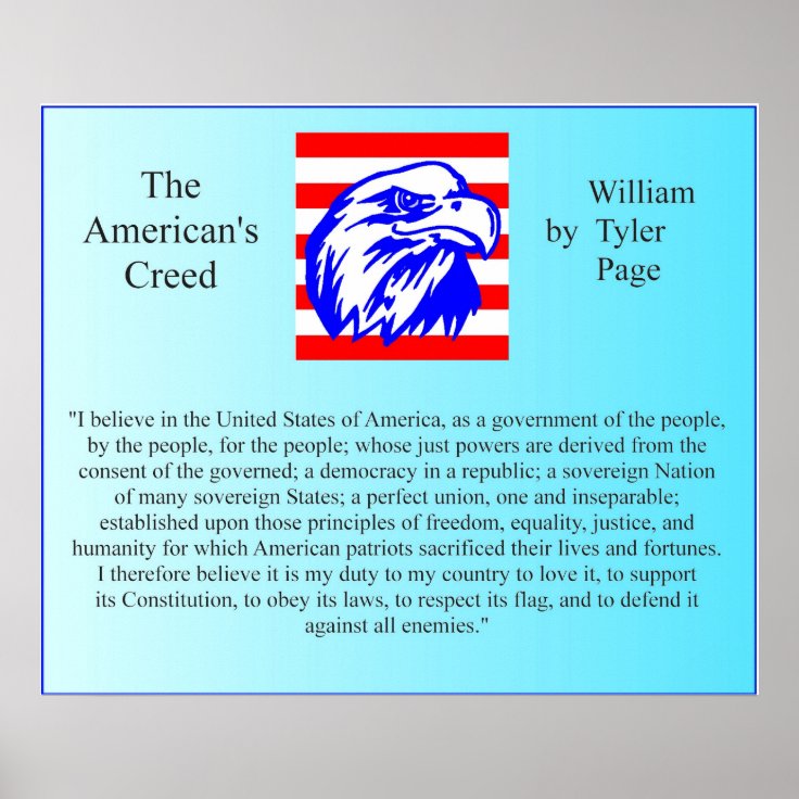 The American's Creed Poster | Zazzle