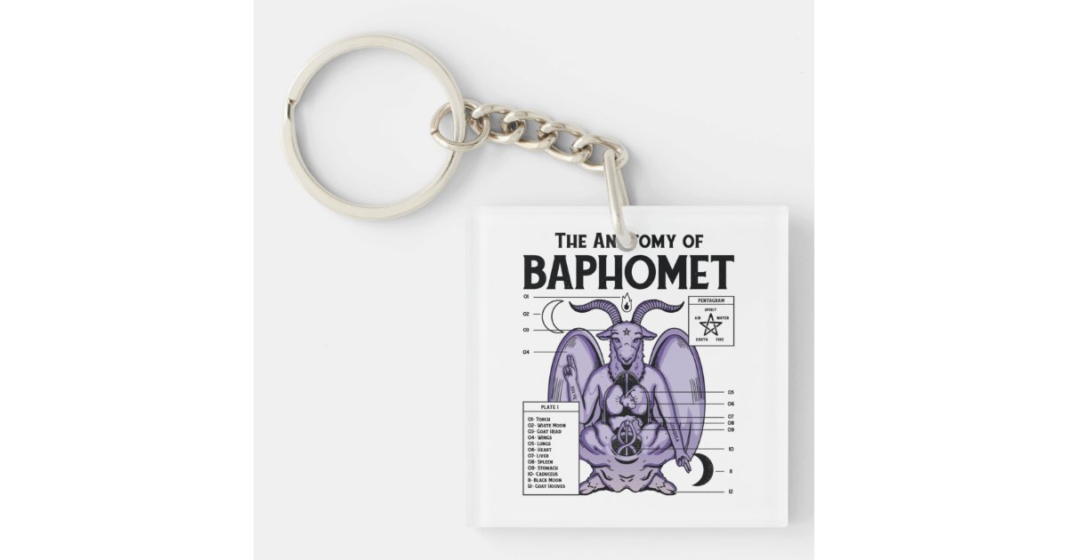 The Anatomy Of Baphomet Keychain | Zazzle