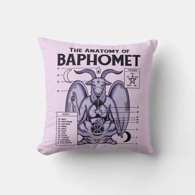 The Anatomy Of Baphomet Throw Pillow | Zazzle