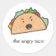 The Angry Taco Customizable Classic Round Sticker | Zazzle
