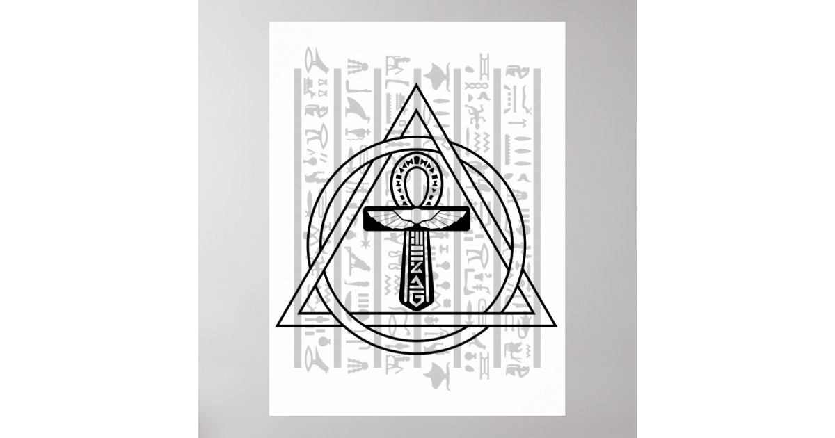 The Ankh - Egyptian Hieroglyphs Poster | Zazzle