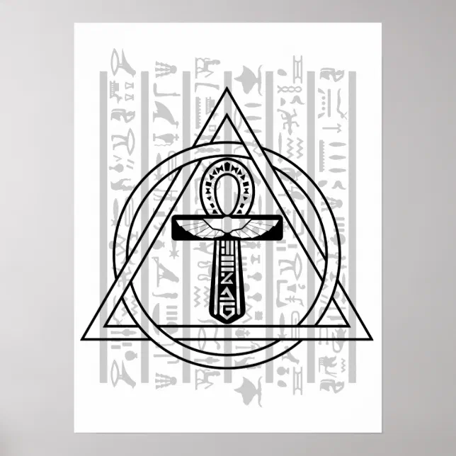 The Ankh - Egyptian Hieroglyphs Poster | Zazzle