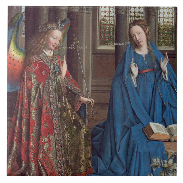 The Annunciation, c. 1434- 36 (oil on canvas) Tile | Zazzle