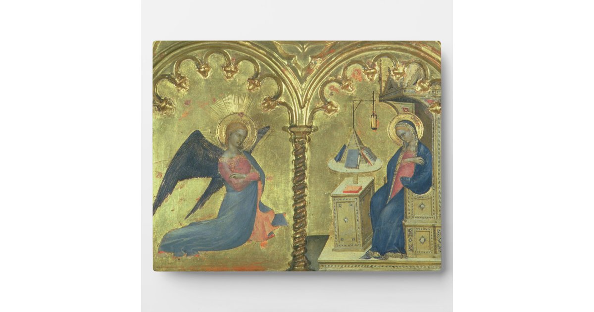 The Annunciation, detail from a polytych depicting Plaque | Zazzle