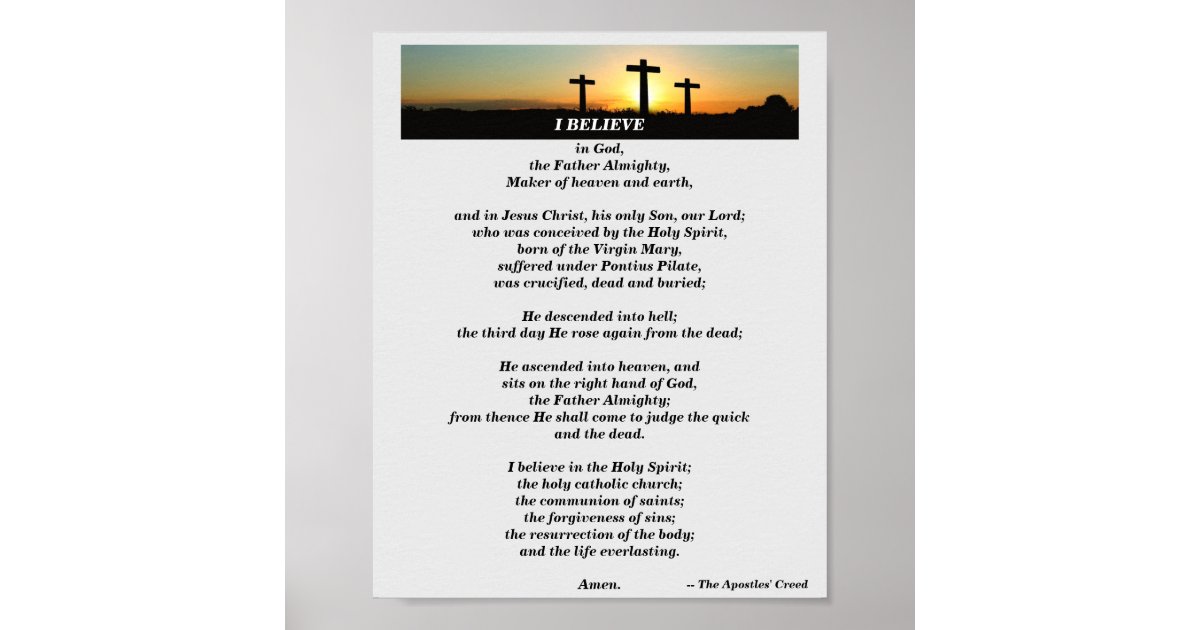 The Apostles' Creed Poster | Zazzle.com