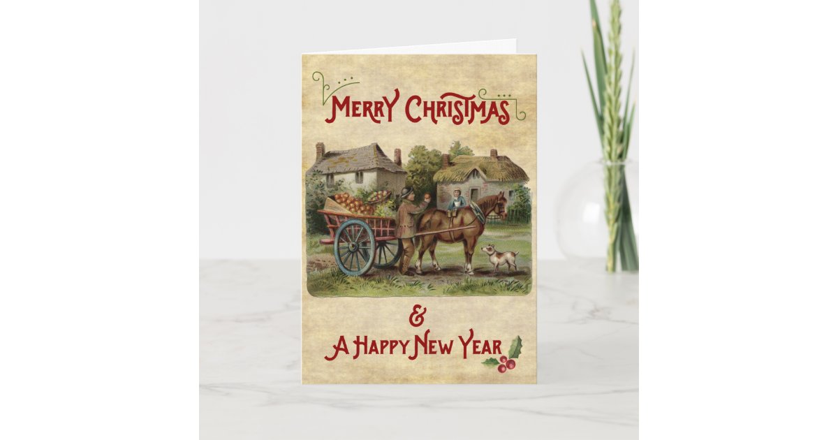 The Apple Cart Christmas & New Year Card | Zazzle