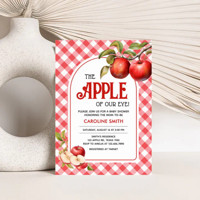 The Apple of Our Eye Baby Shower Invitation | Zazzle