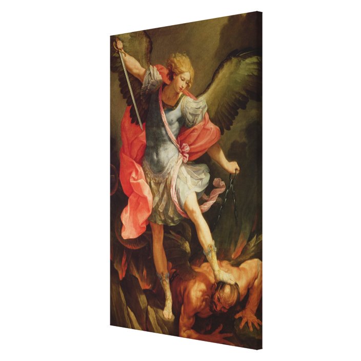 The Archangel Michael defeating Satan Canvas Print | Zazzle.com