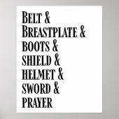 The Armor of God List Poster | Zazzle