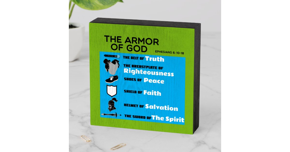 The Armor of God Wooden Box Sign | Zazzle