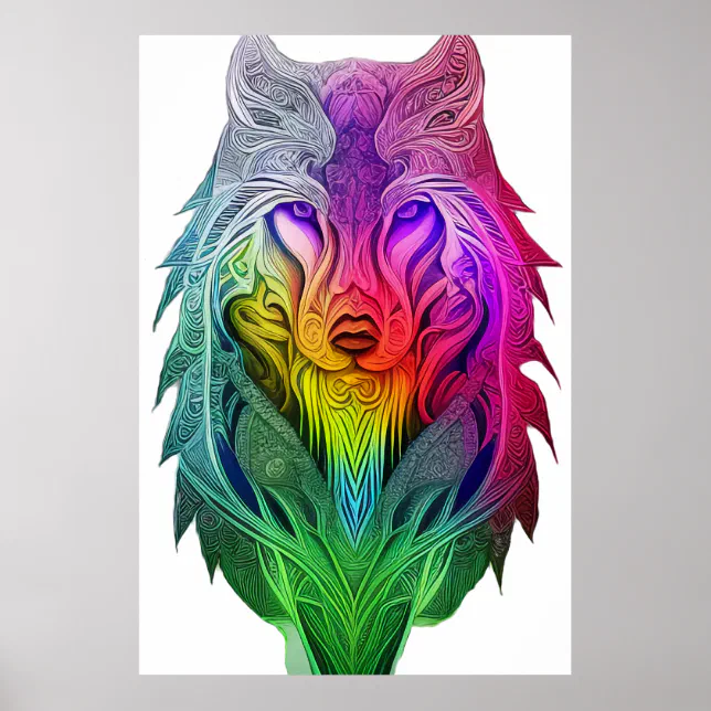 The Artistic Vision of the Sigma Wolf Illustration Poster | Zazzle