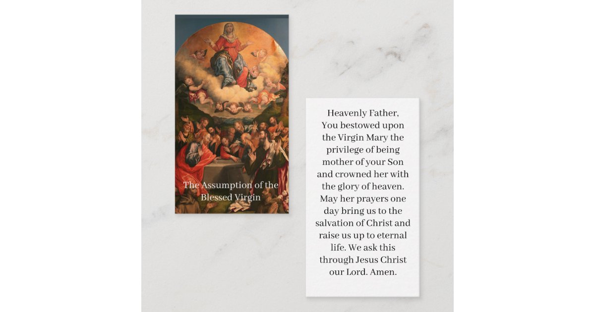 The Assumption of the Blessed Virgin Prayer Card | Zazzle