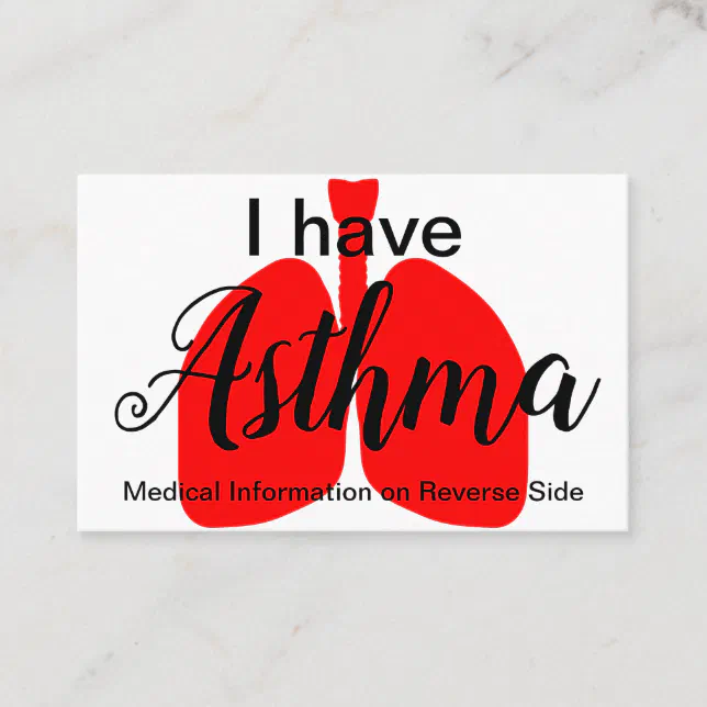 The Asthma Medical ID Wallet Card | Zazzle