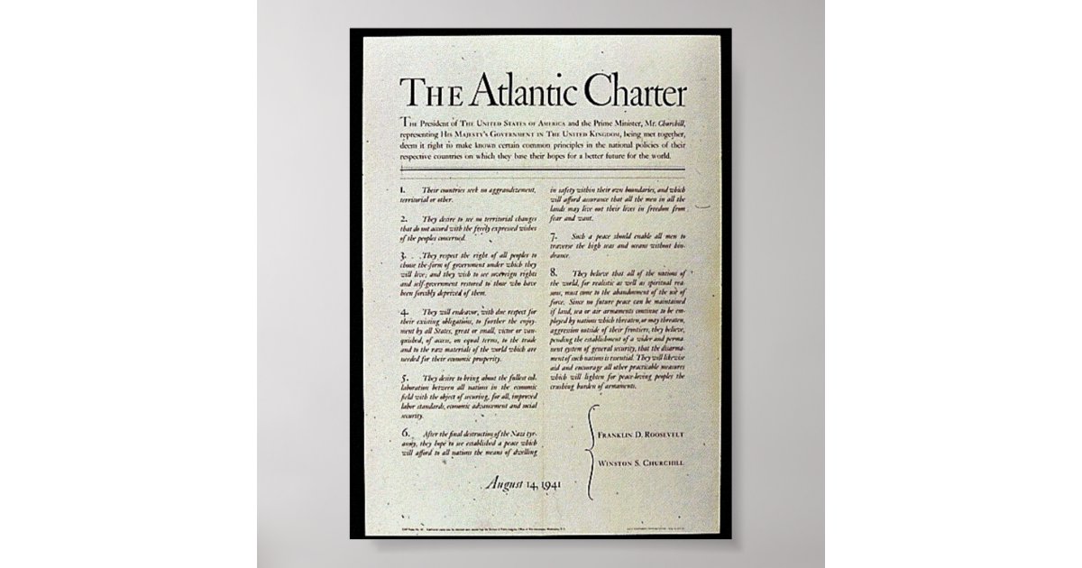 The Atlantic Charter Poster | Zazzle