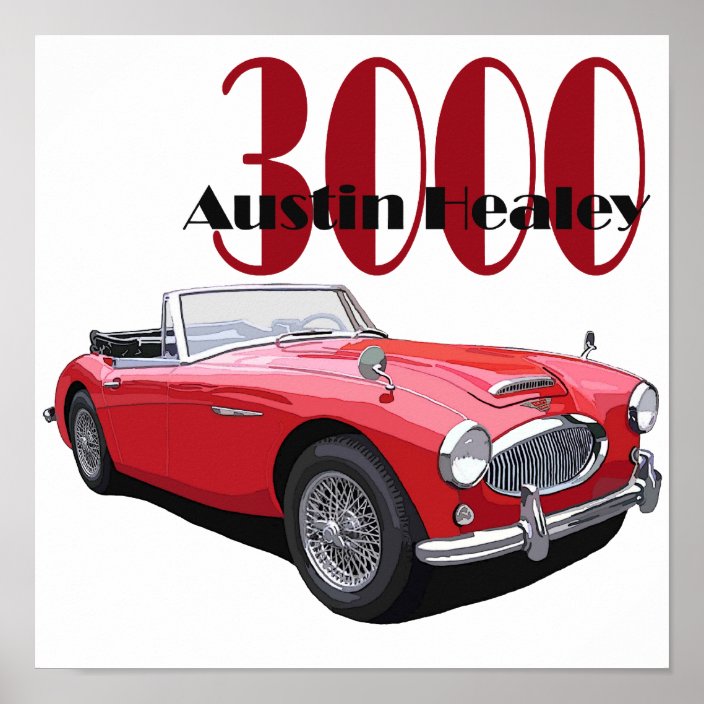 The Austin Healey 3000 Poster | Zazzle.com