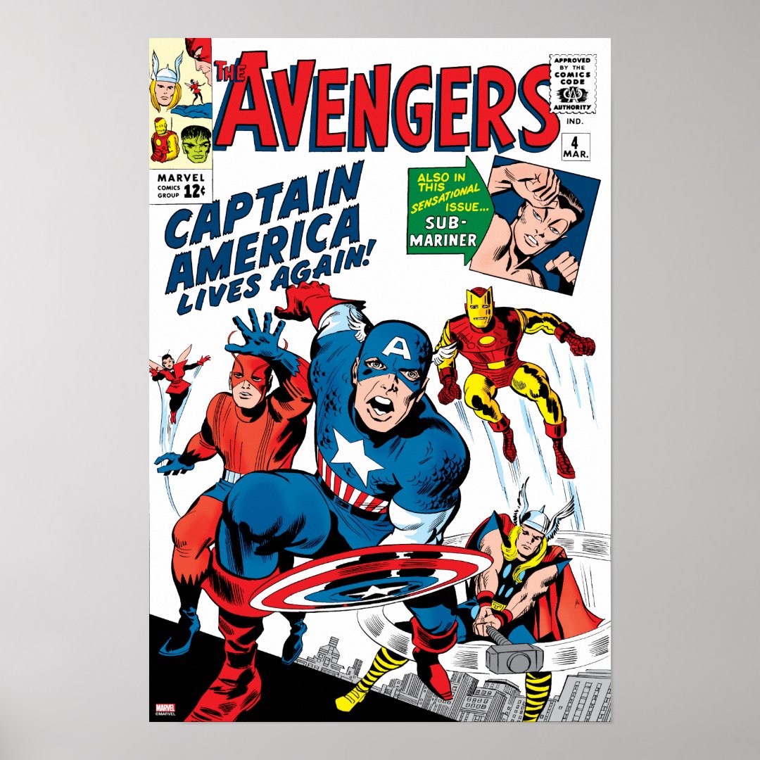 The Avengers #4 Comic Cover Poster | Zazzle