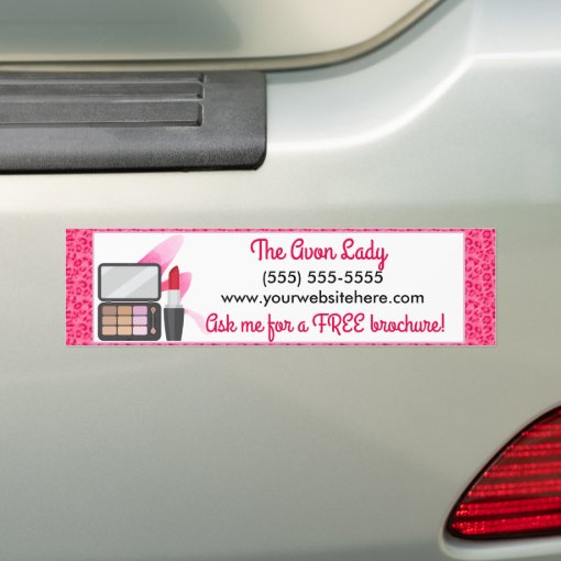 The Avon Lady, Pink Leopard Cosmetics Bumper Sticker | Zazzle