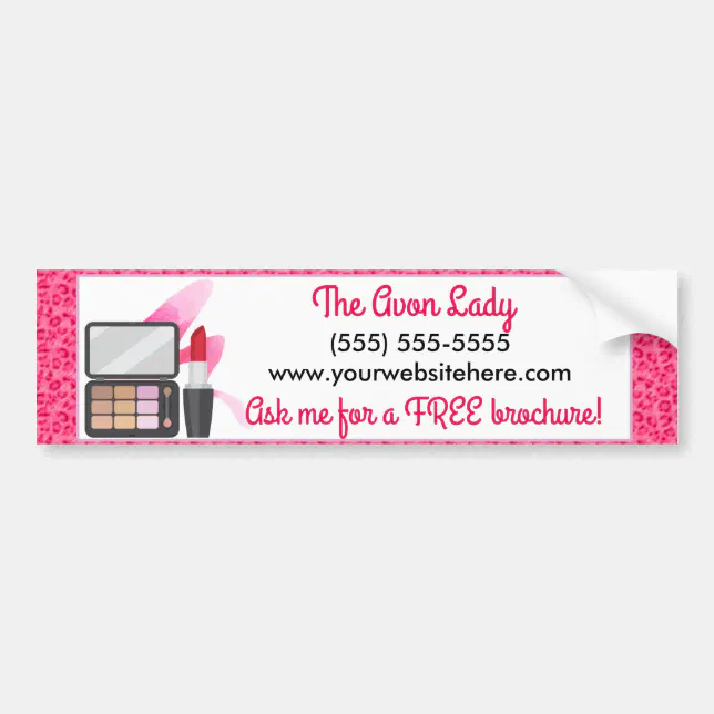 The Avon Lady, Pink Leopard Cosmetics Bumper Sticker | Zazzle