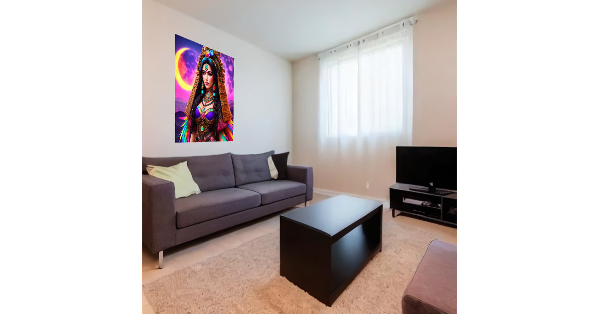 The Aztec Goddess Metztli | AI Art Poster | Zazzle