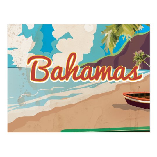The Bahamas Vintage Vacation travel art Postcard | Zazzle.com