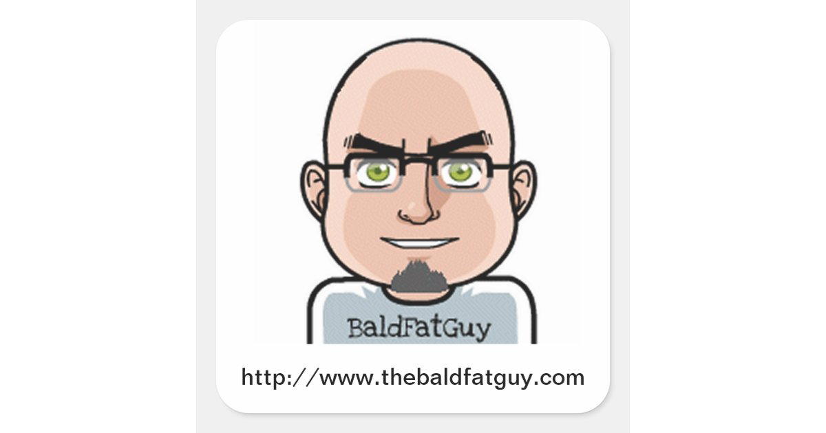 The Bald Fat Guy Stickers | Zazzle