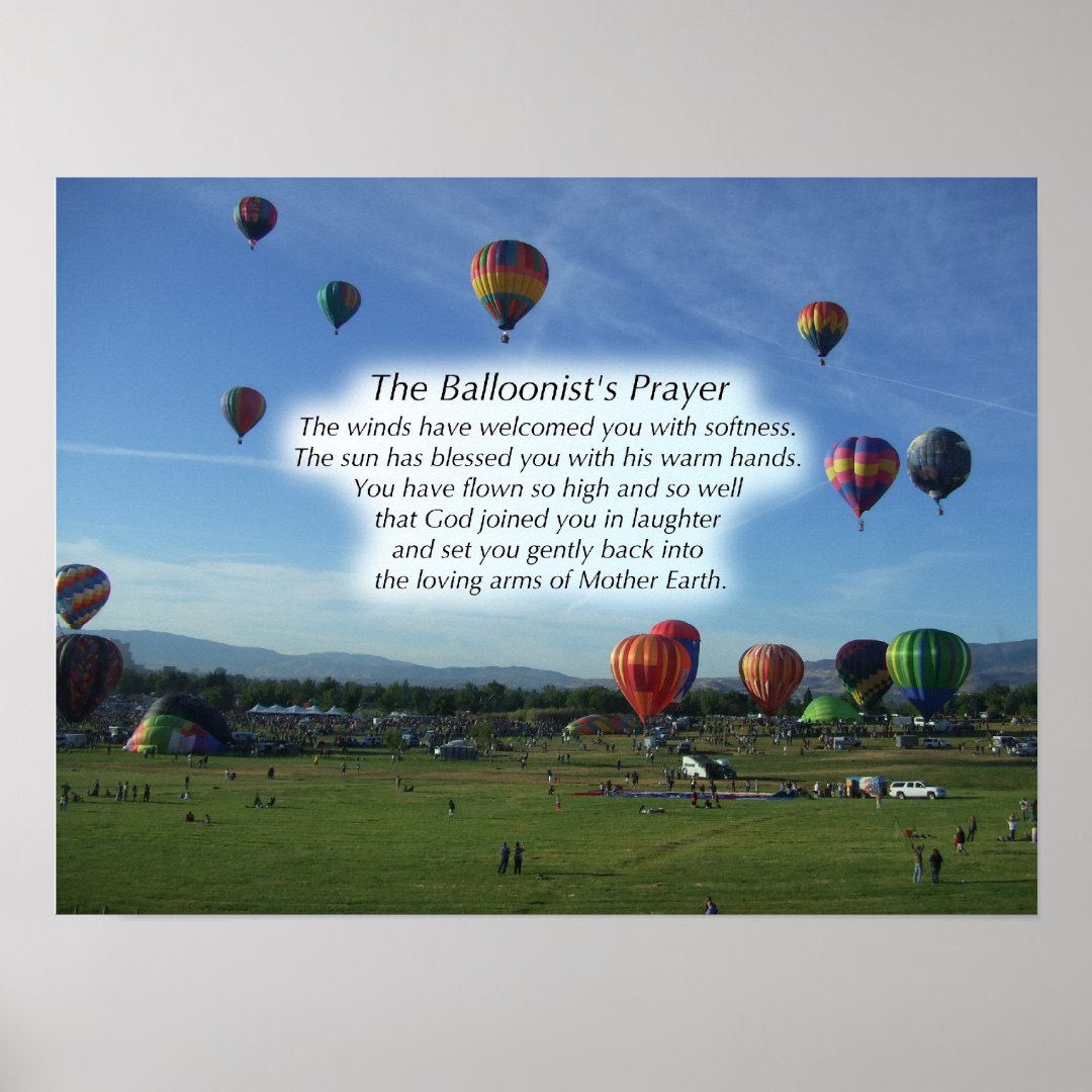 The Balloonist's Prayer Poster | Zazzle