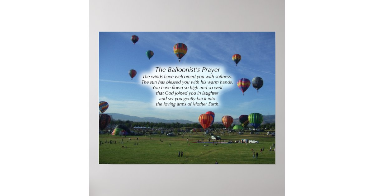 The Balloonist's Prayer Poster | Zazzle