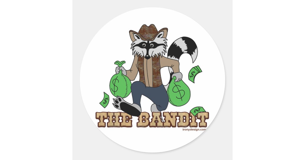 The Bandit Raccoon Classic Round Sticker | Zazzle