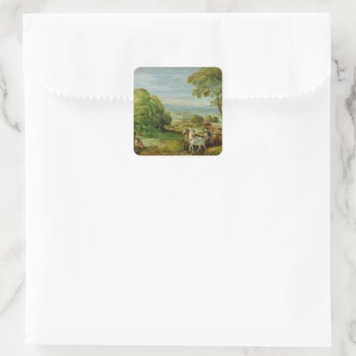 The Baptism of the Ethiopian Eunuch Square Sticker | Zazzle