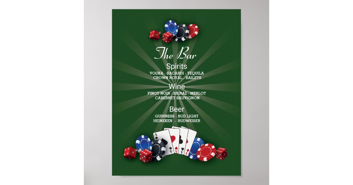 The Bar Event Sign Casino Vegas Reception | Zazzle