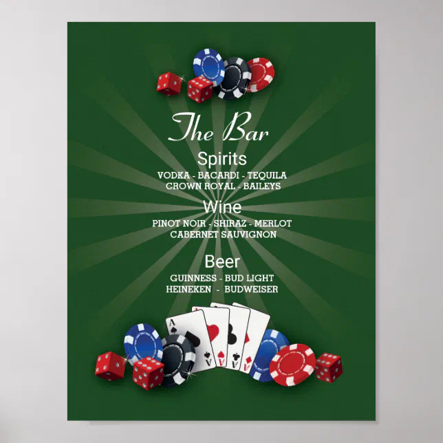 The Bar Event Sign Casino Vegas Reception | Zazzle