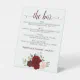 The Bar - Red & Pink Roses Drinks Menu Wedding Pedestal Sign | Zazzle
